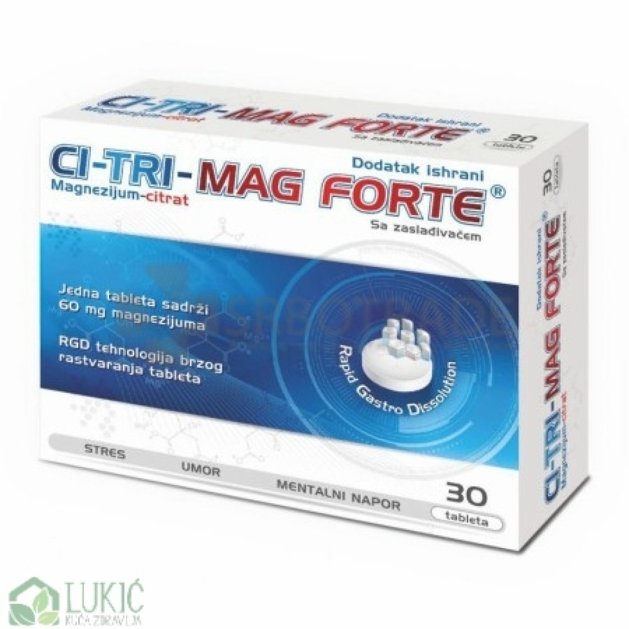 CI-TRI-MAG FORTE - Magnezijum, vitamin B6 i D3 | 30 tableta | Apoteka Lukić